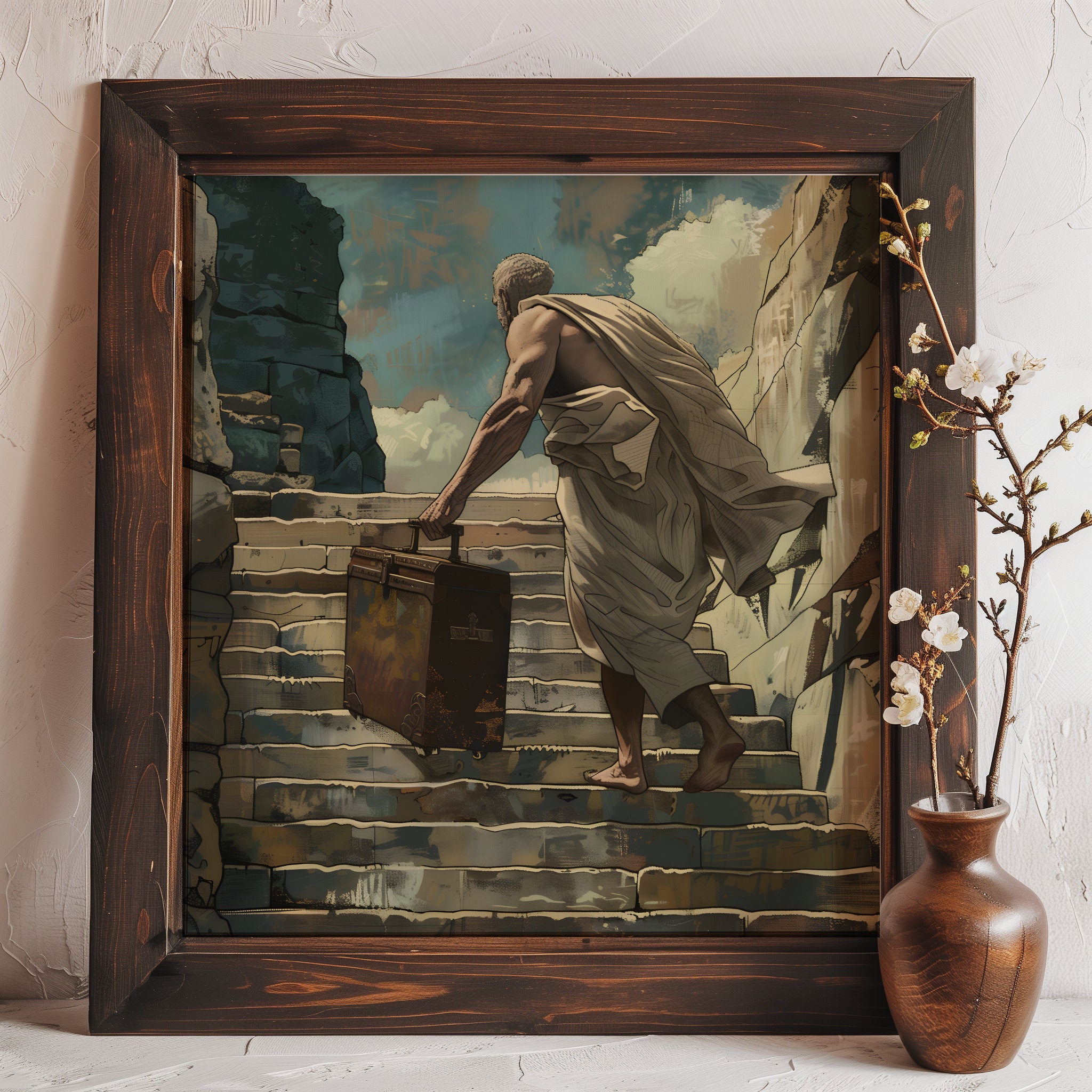 Sisyphus' Trial | Working a 9 to 5 | Digital Art - Etsy