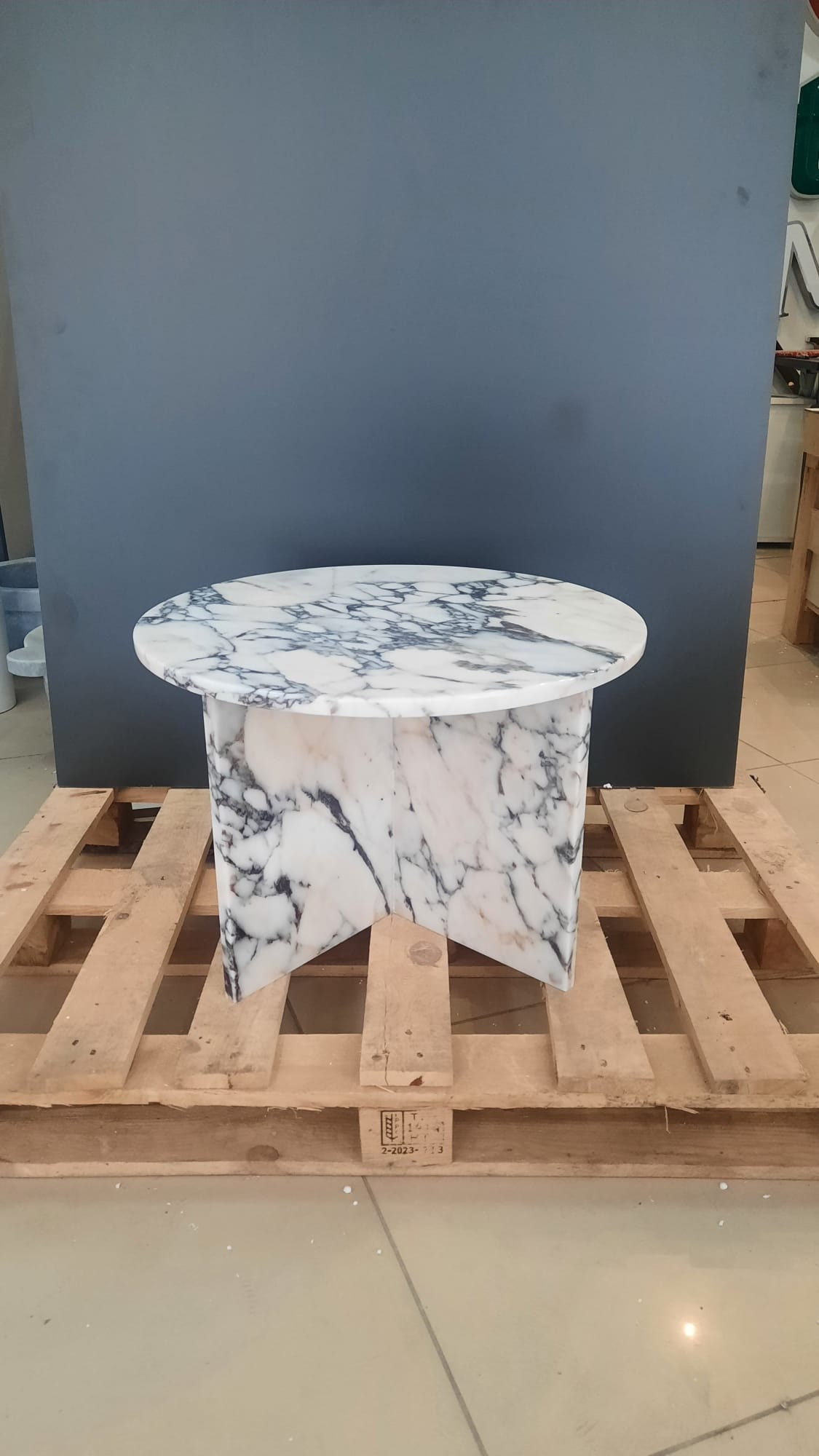 Calacatta Viola Marble Side Table, Custom Design Marble Plinth Table ...
