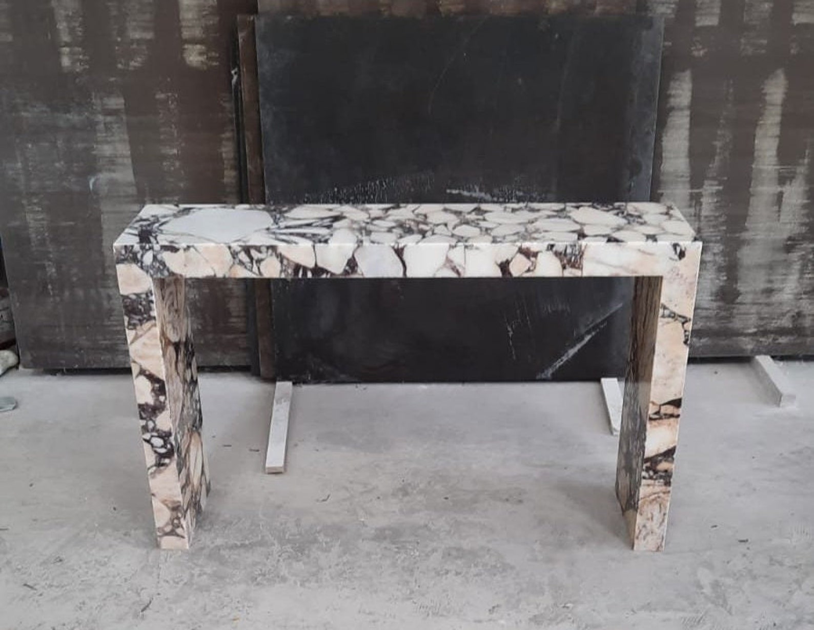 Calacatta Viola Marble Console Table, Marble Table, Marble Side Table ...