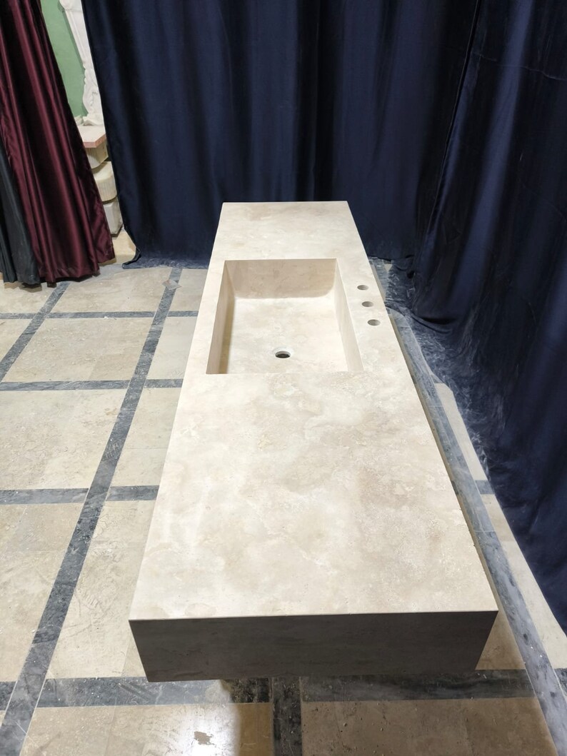 Travertine Sink Travertine Washbasin Hand Carved Sink Wall Mount Sink ...