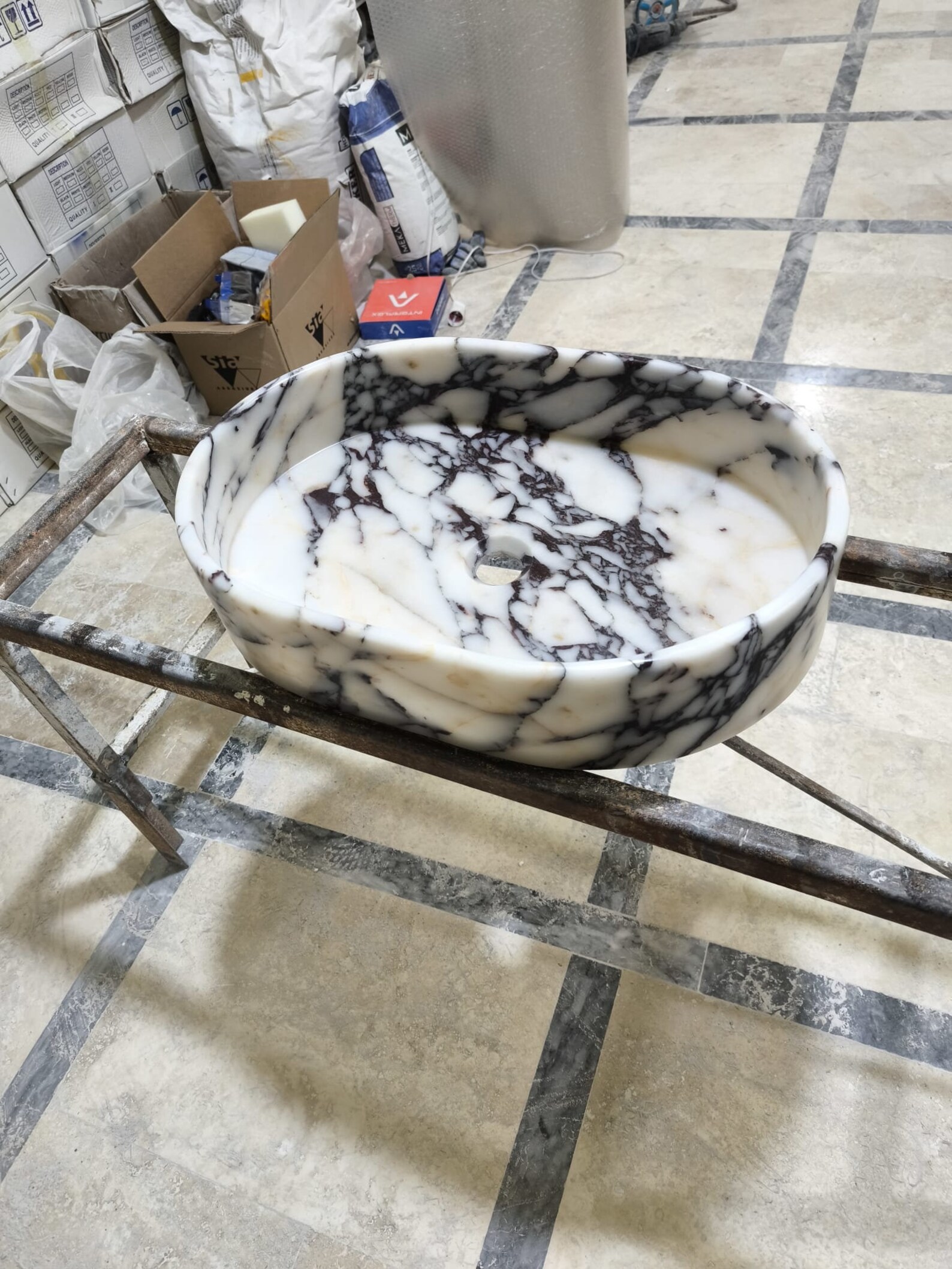 Custom Sink for Emily, 20"x16"x5" Calacatta Viola Marble Sink, Sink for ...