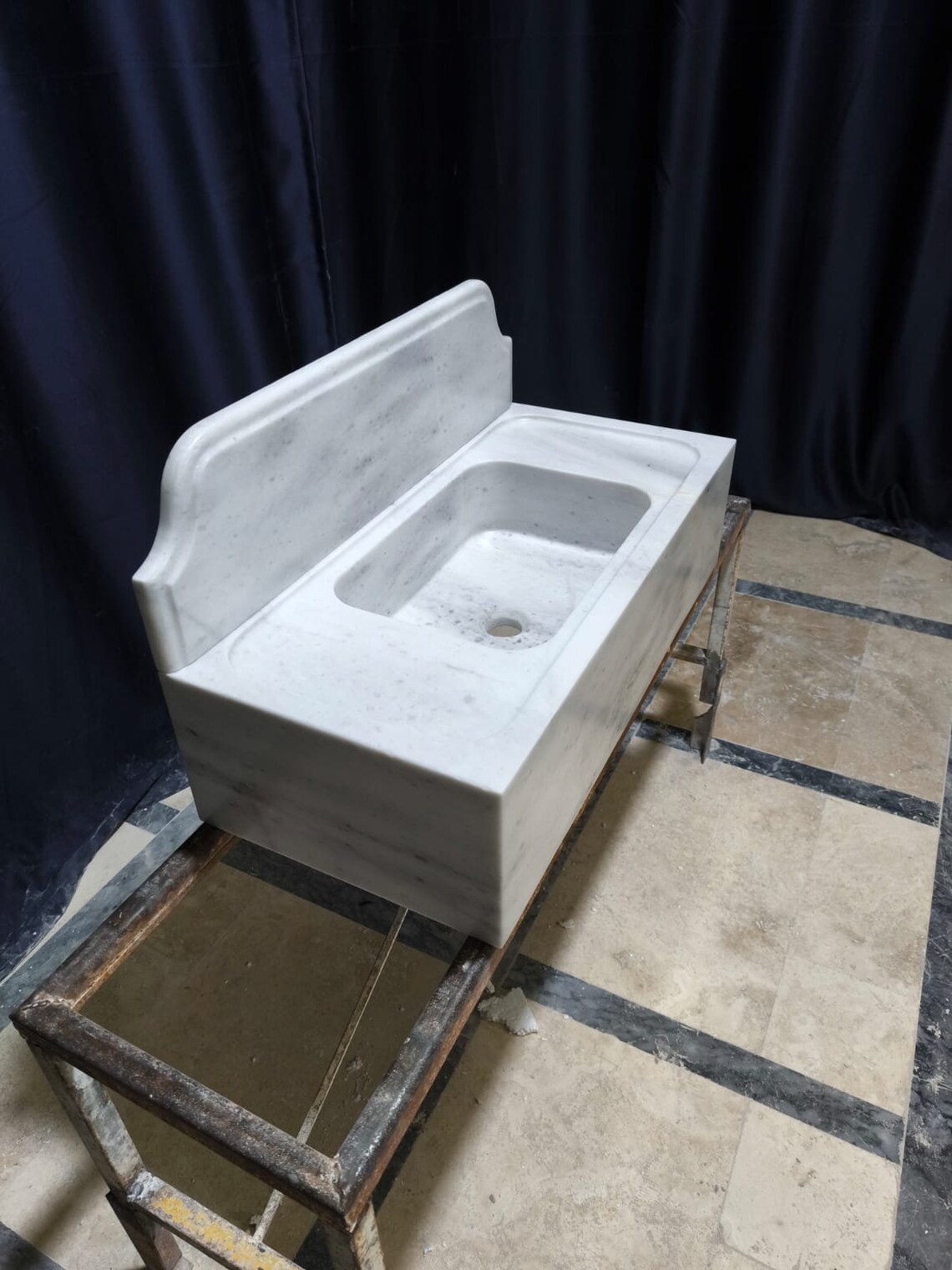 Carrara Marble Sink With Modern Design Backsplash Marble Bathroom Sink ...