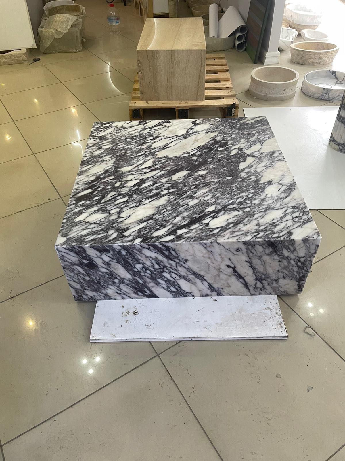 Calacatta Viola Marble Table, Marble Coffee Table, Custom Order Marble ...