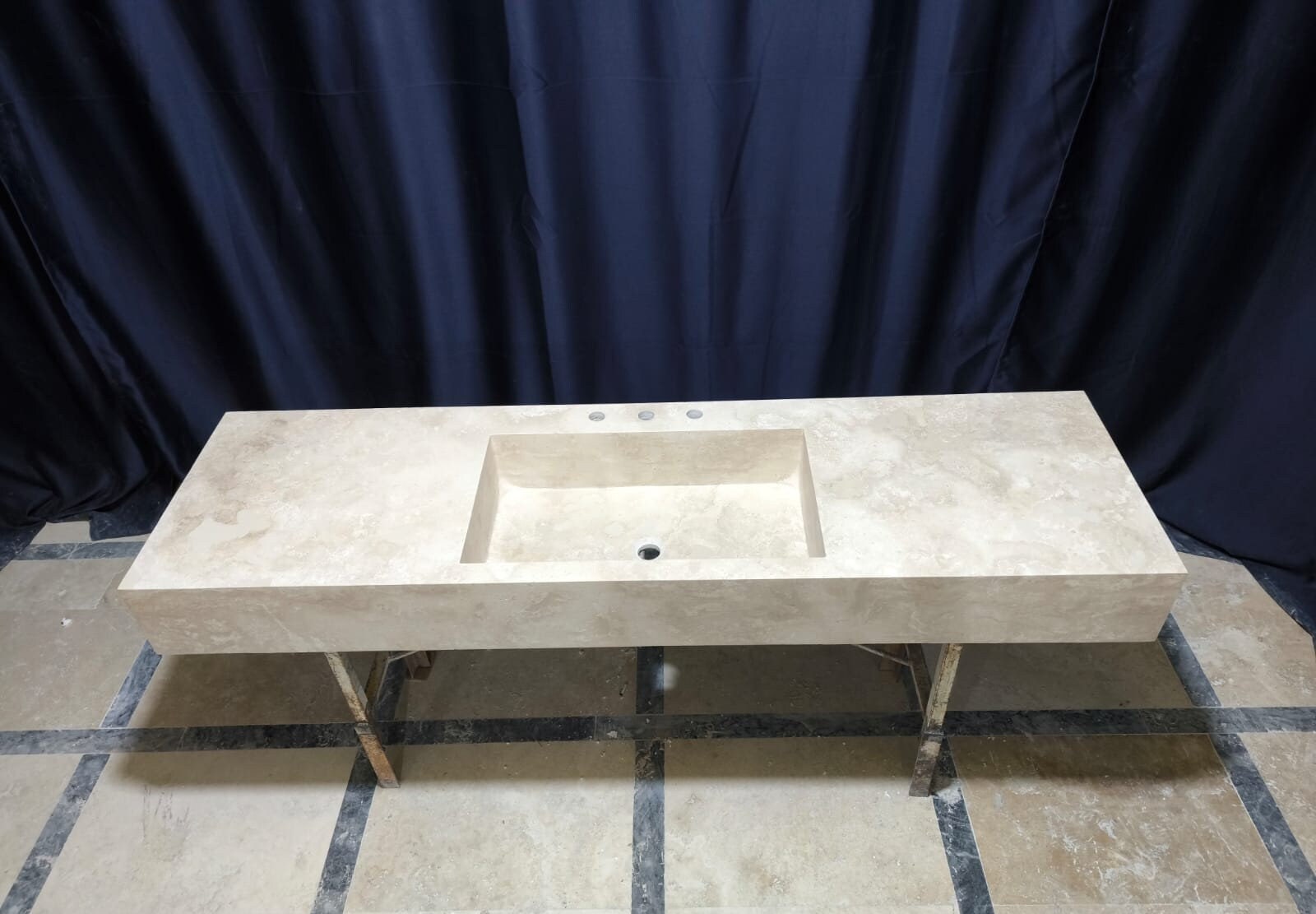 Travertine Sink Travertine Washbasin Hand Carved Sink Wall Mount Sink ...