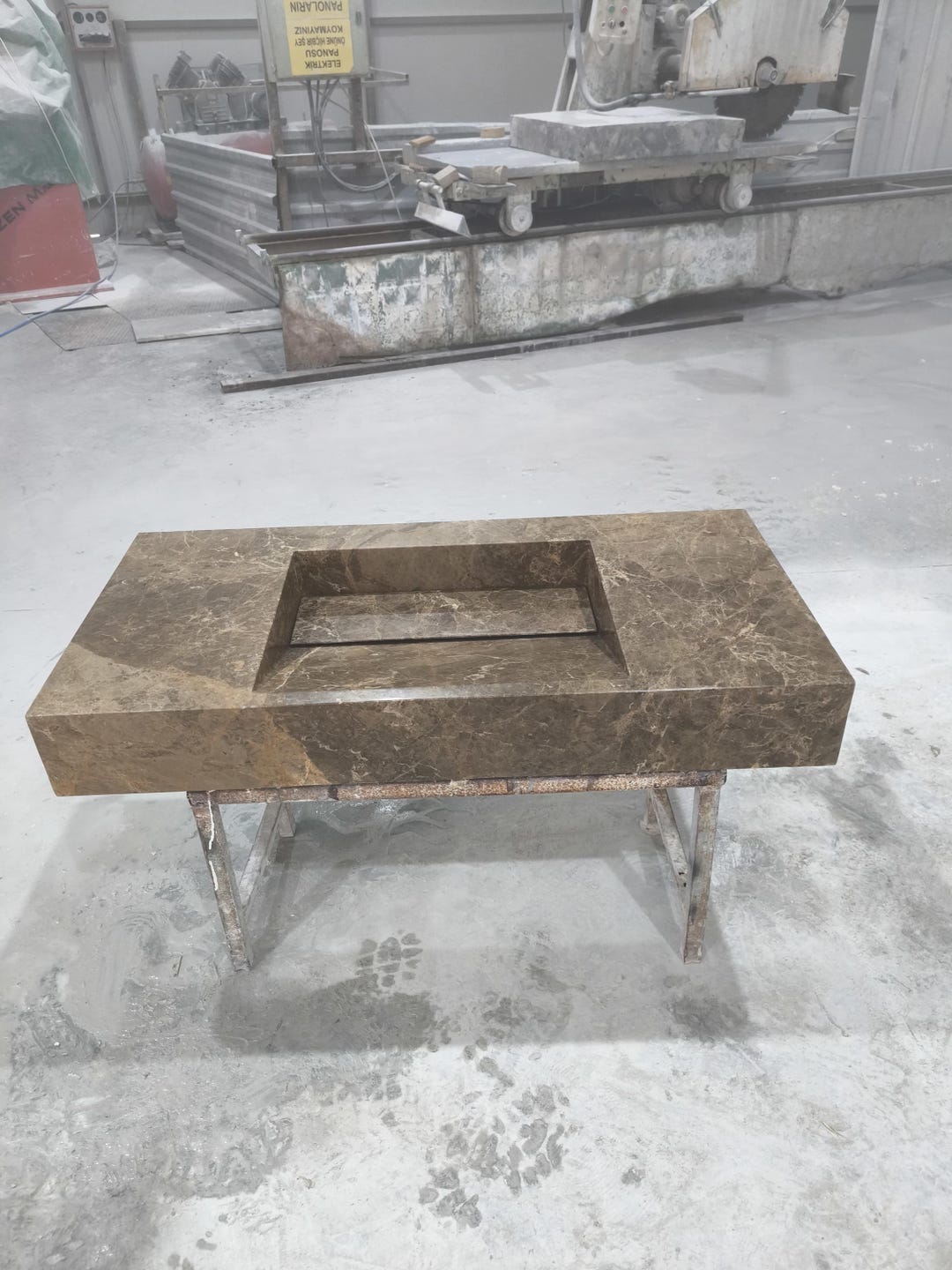 Emperador Marble Sink, Custom Sink, Natural Stone Sink Hidden Drain ...
