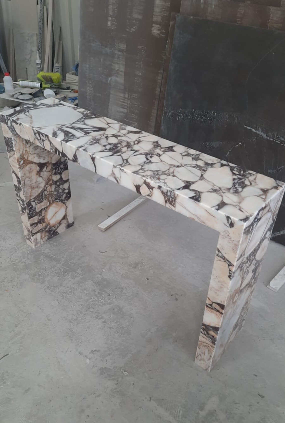 Calacatta Viola Marble Console Table, Marble Table, Marble Side Table ...
