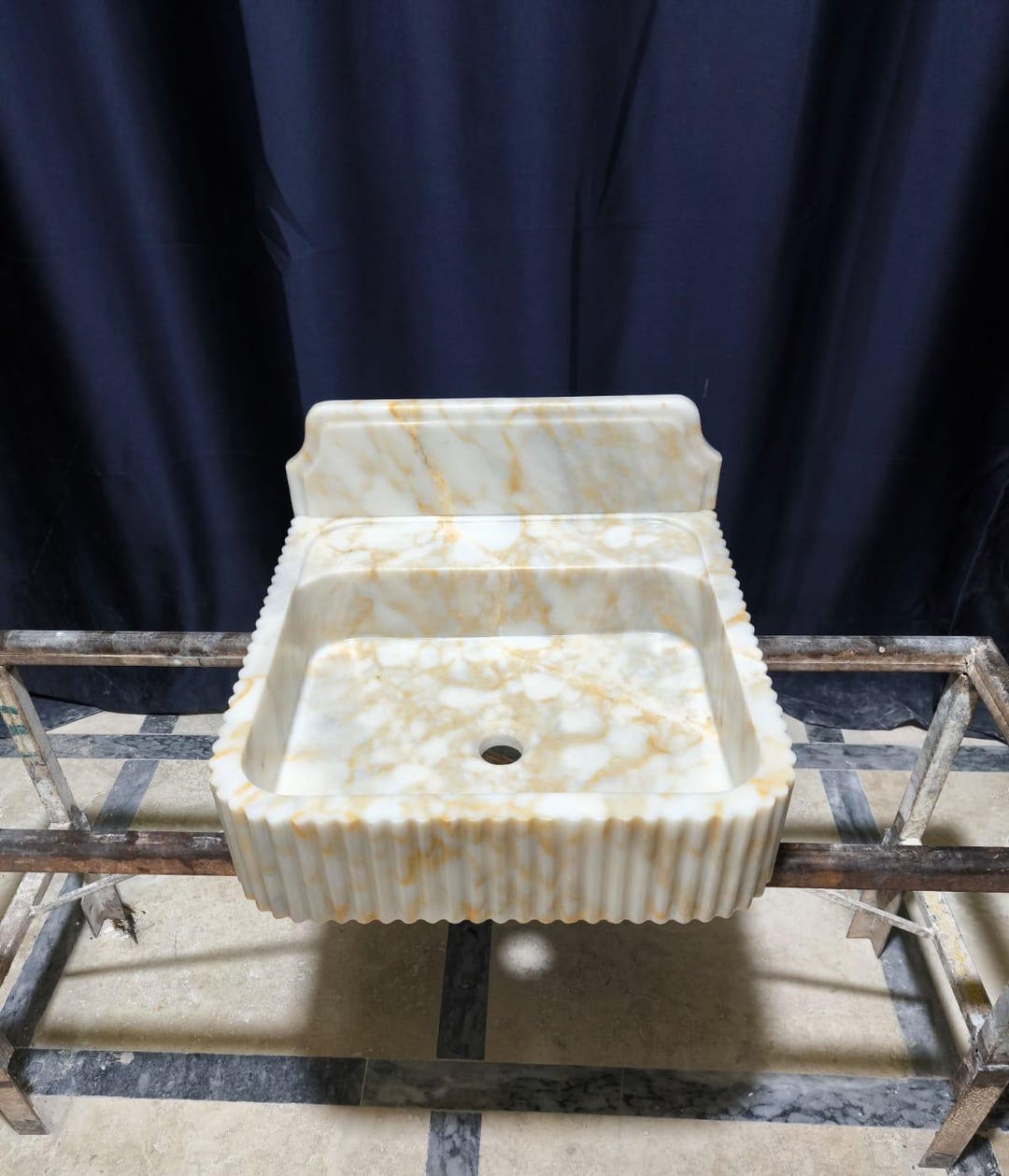 Calacatta Sugar Marble Sink, Wall Mount Marble Sink, Marble Bathroom ...