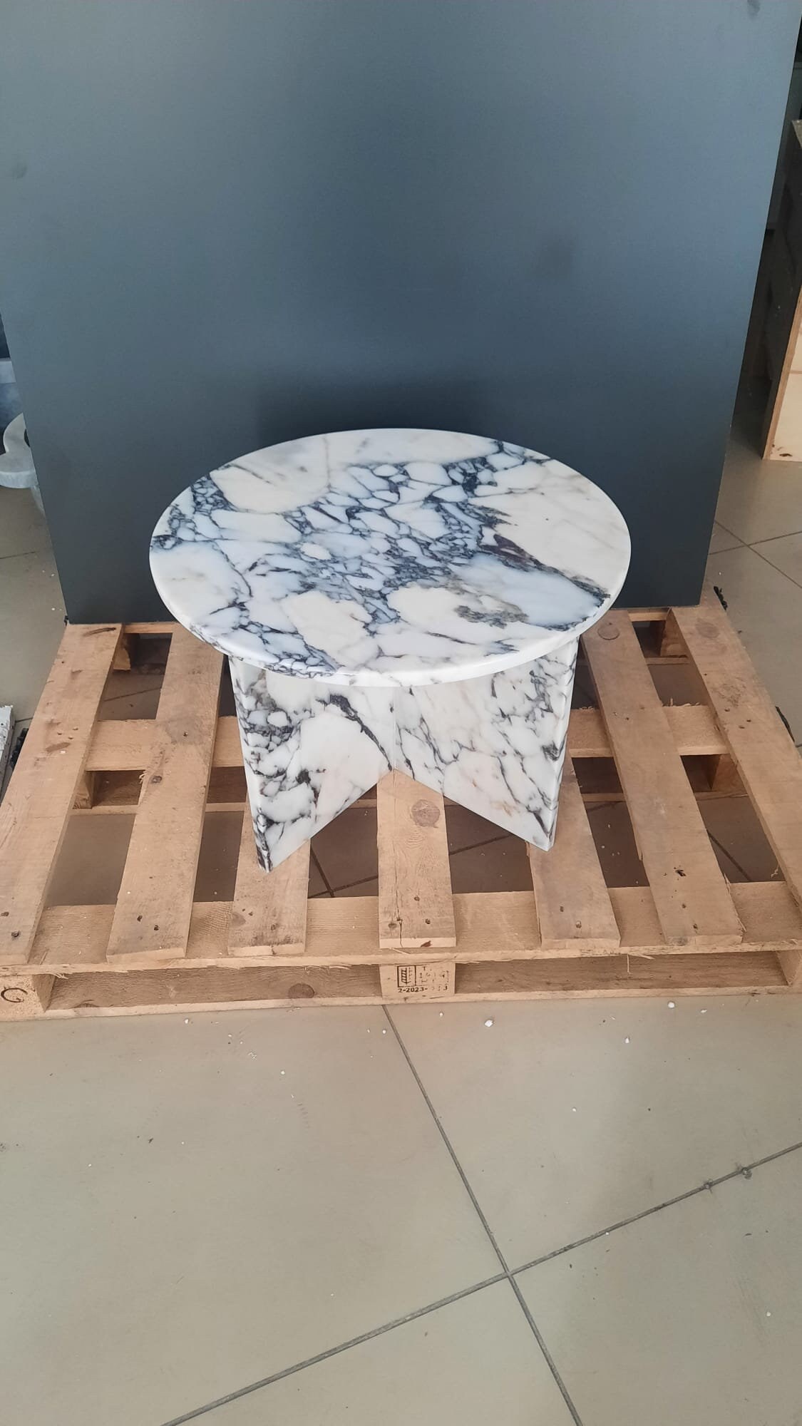 Calacatta Viola Marble Side Table, Custom Design Marble Plinth Table ...