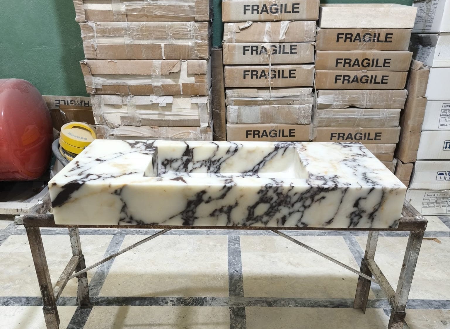 Calacatta Viola Marble Sink: Natural Stone Wall Mount Basin - Etsy