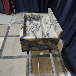 Calacatta Viola Marble Sink: Natural Stone Bathroom Washbasin (24x19x10 ...
