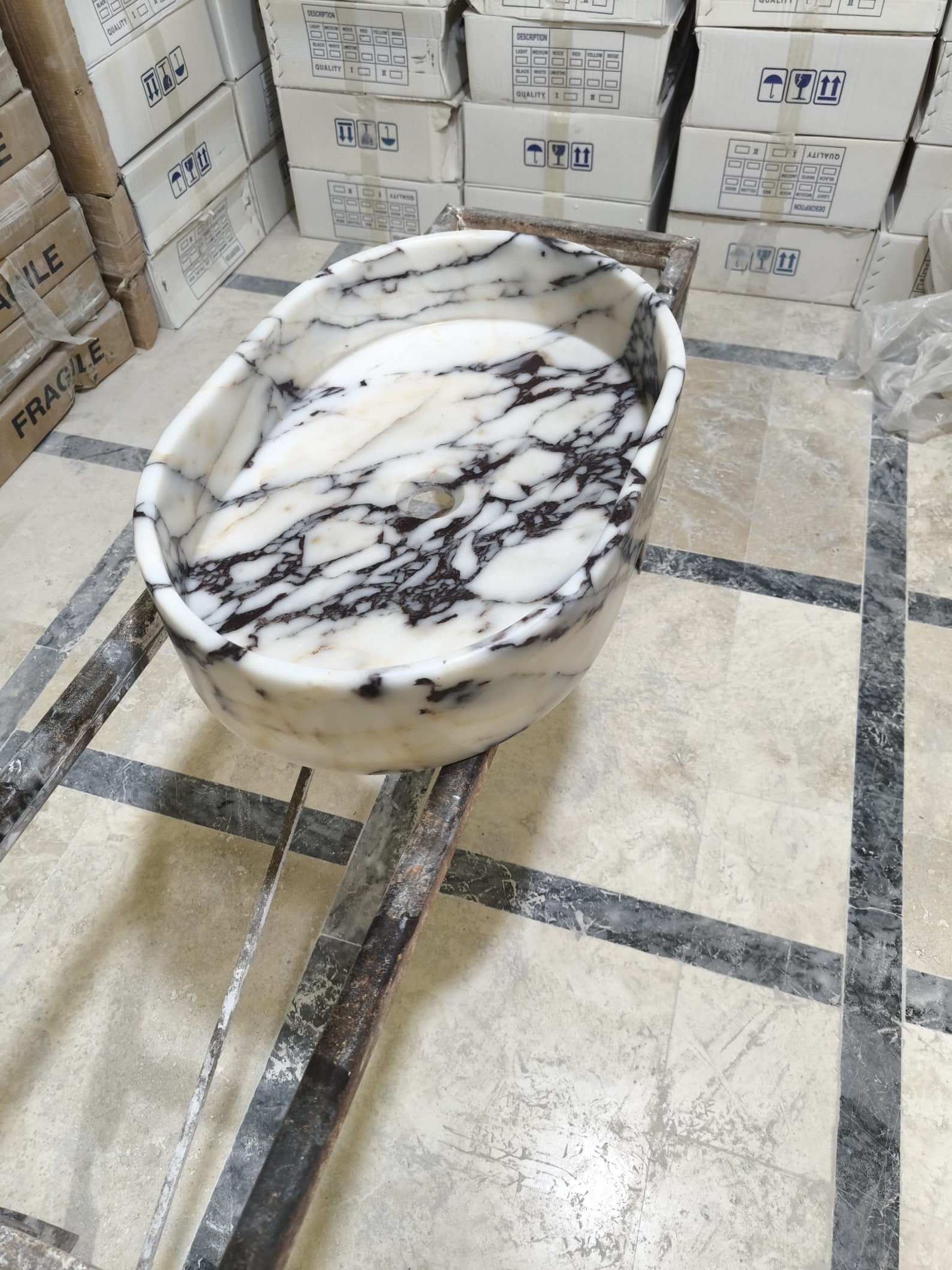 Custom Sink for Emily, 20"x16"x5" Calacatta Viola Marble Sink, Sink for ...