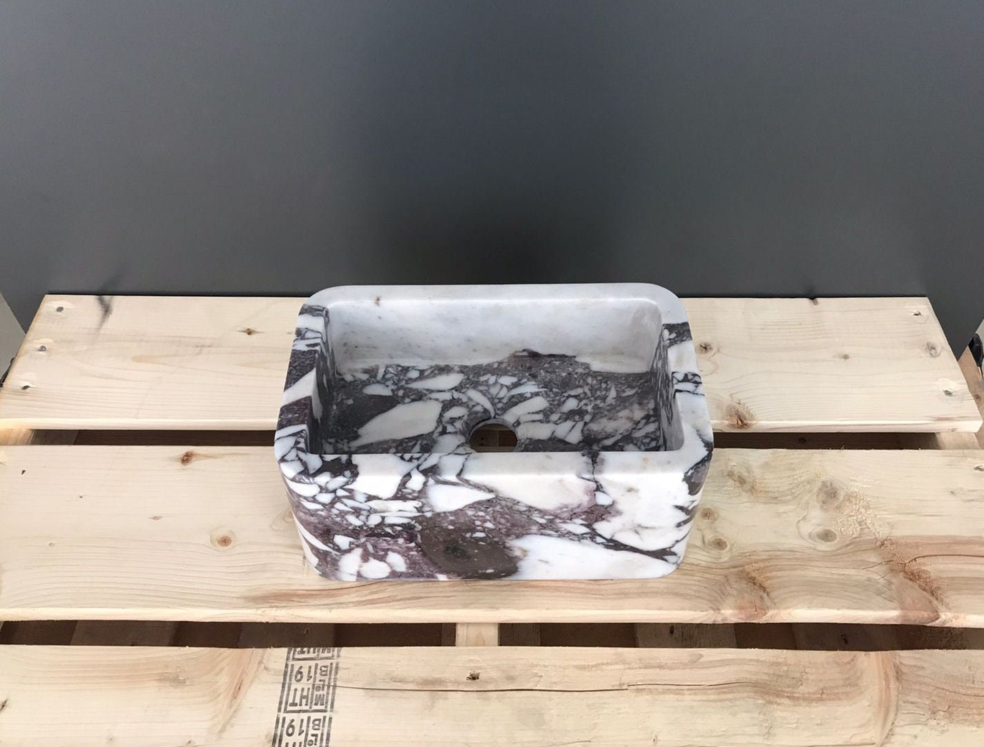 Calacatta Viola Marble Vessel Sink ,handcrafted Natural Stone Basin ...