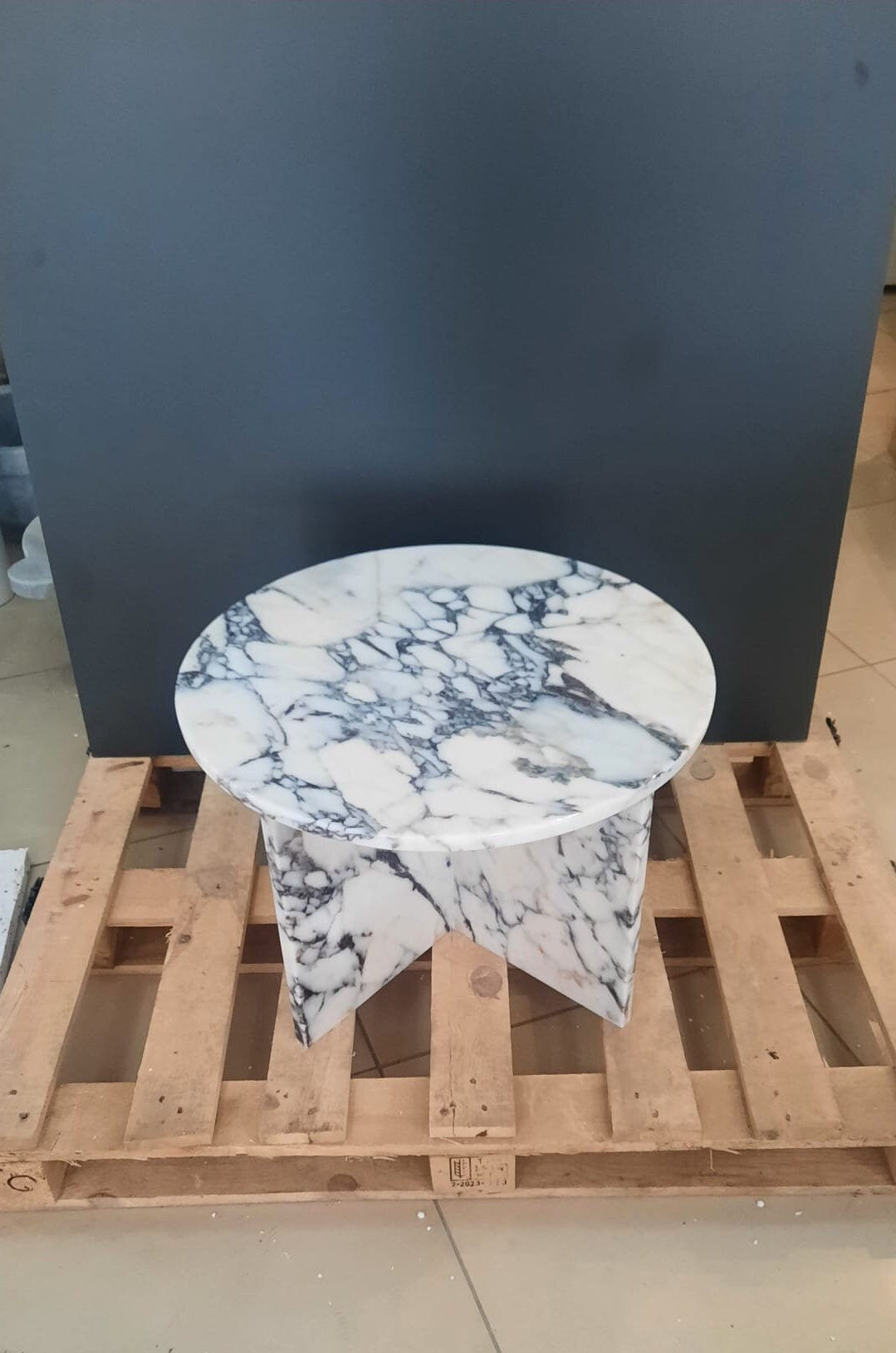 Calacatta Viola Marble Side Table, Custom Design Marble Plinth Table ...