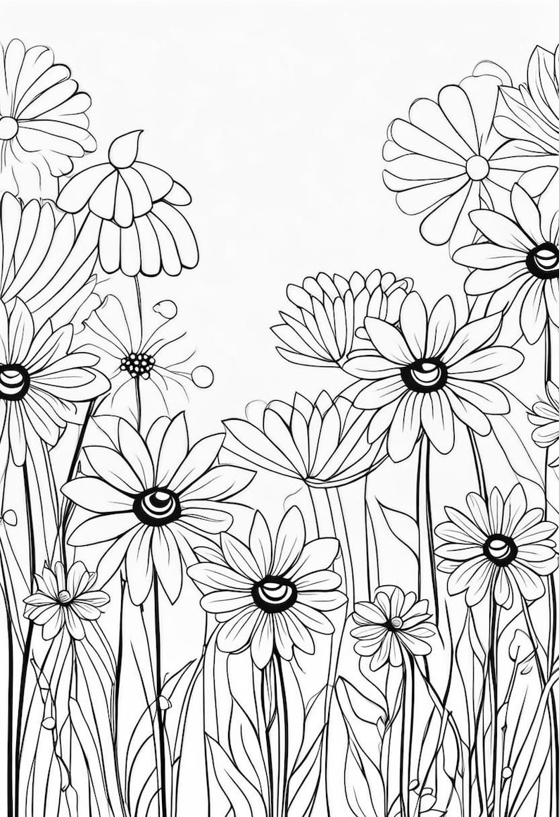 Intricate Flower Coloring Pages for Digital Download or Printable Art ...
