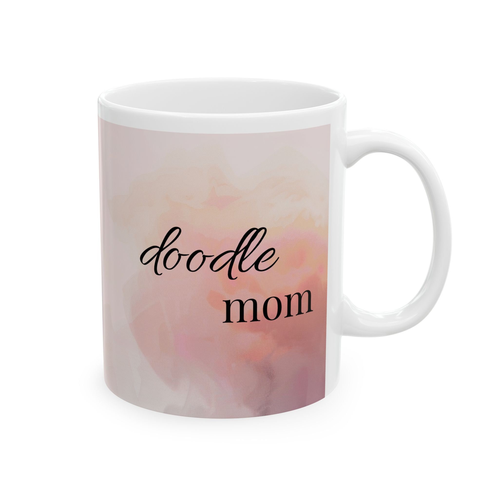 Doodle Mom Hug (V1 W/lettering) White Ceramic Mug (11oz, 15oz) Doodle ...