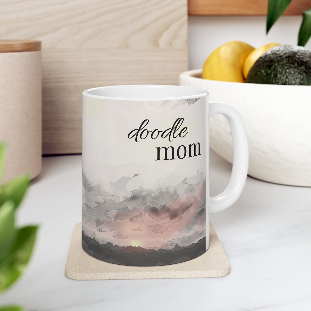 Doodle Mom Hug (V2 W/lettering) White Ceramic Mug (11oz, 15oz) Doodle ...