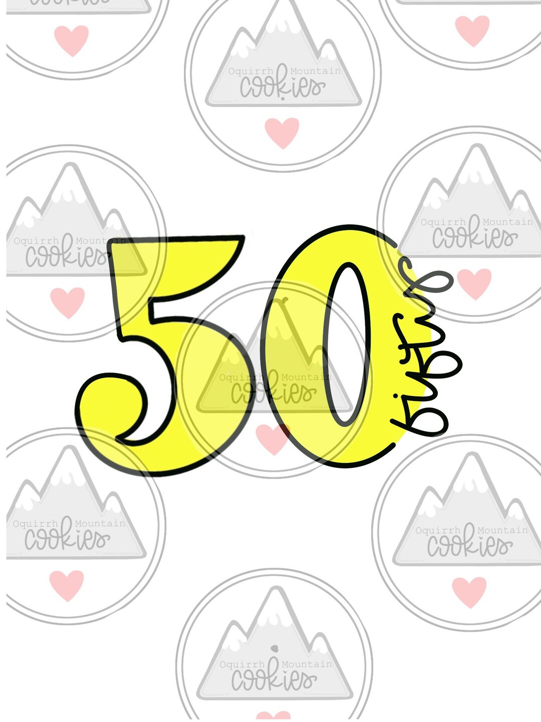 50 With Letters Cookie Cutter 3” Tall - Etsy