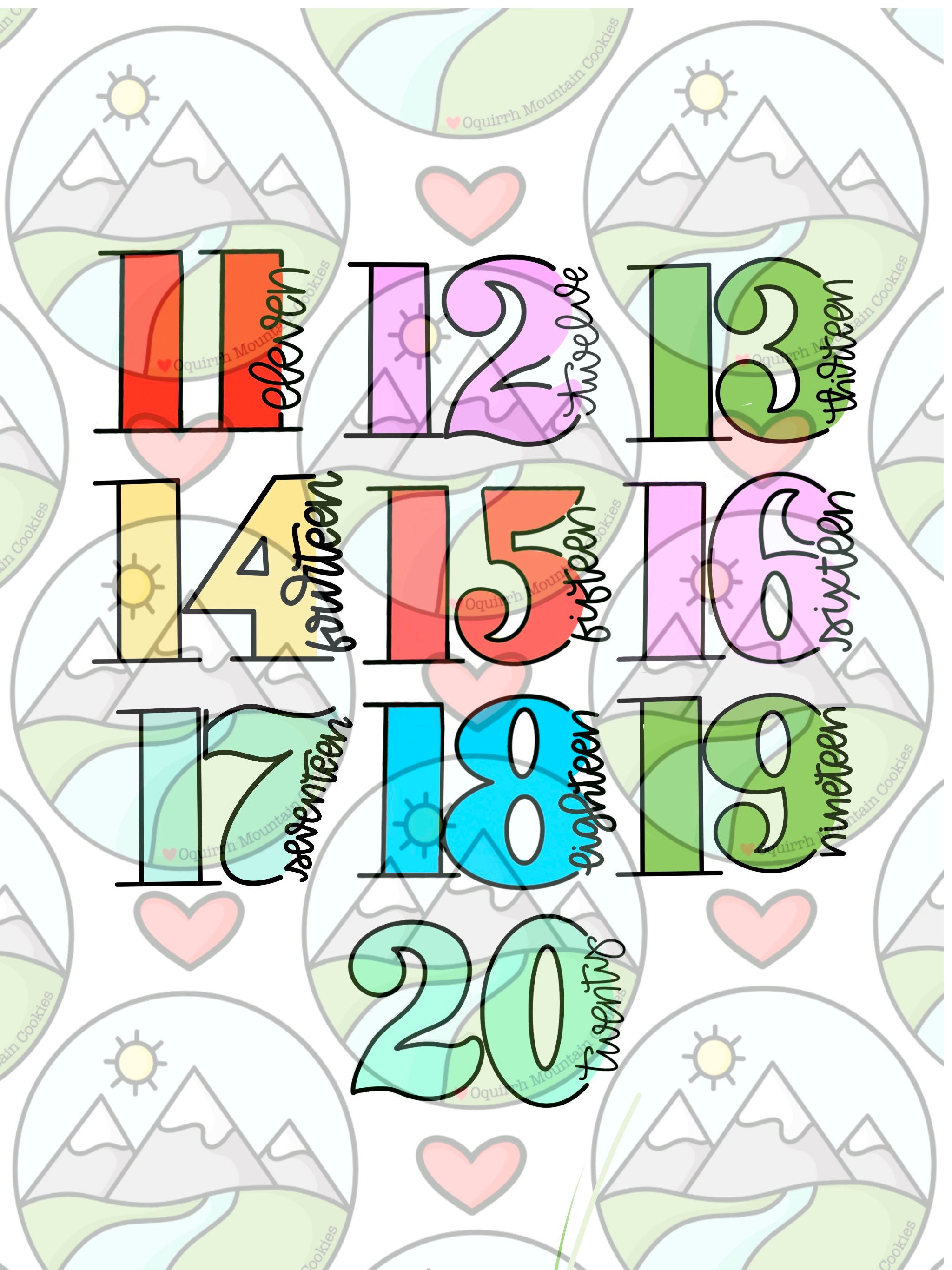 Full 3 Inch Tall Number 11-20 Cookie Cutter Set - Etsy
