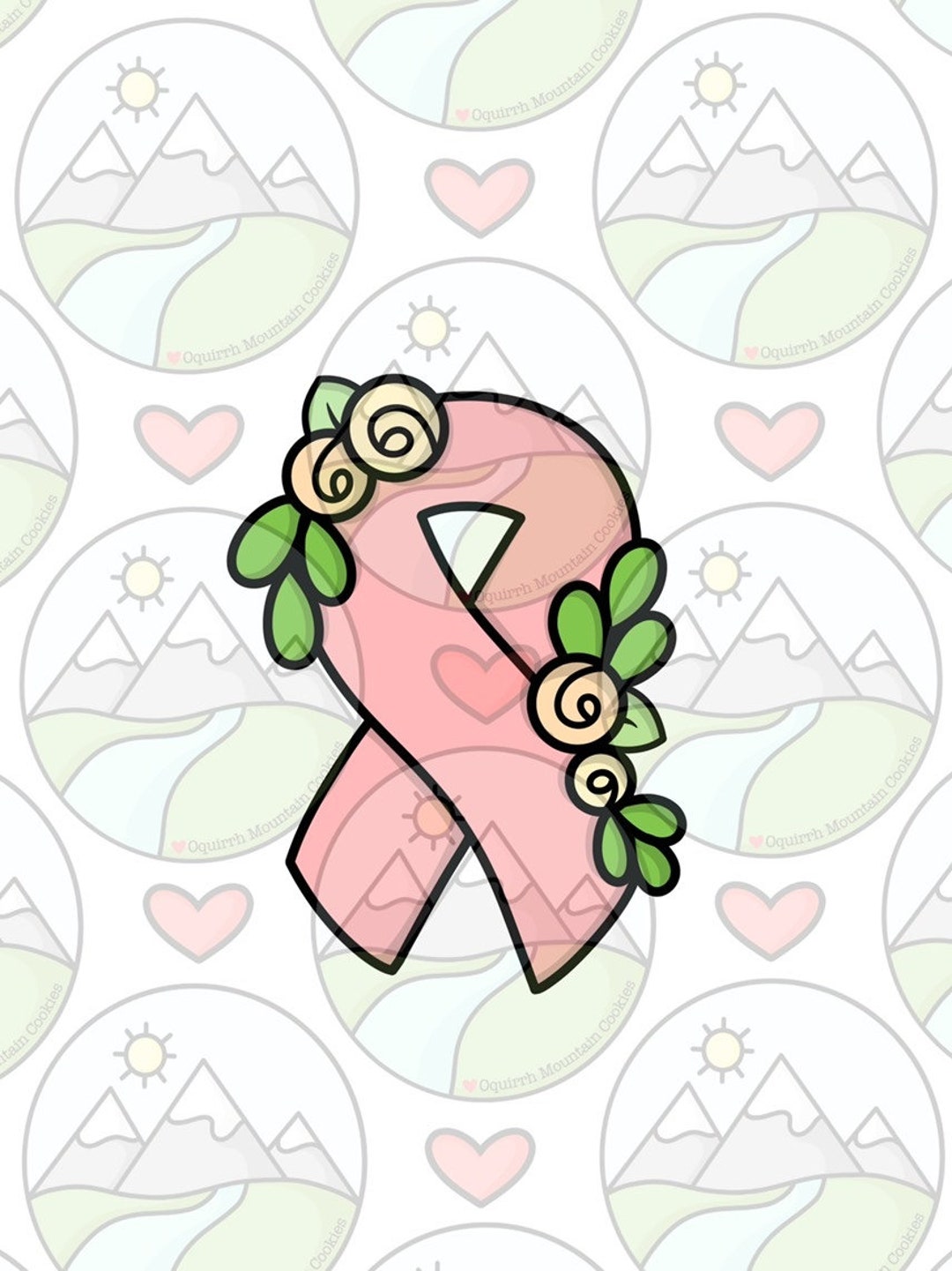 Cancer Ribbon With Flowers Cookie Cutter - Etsy