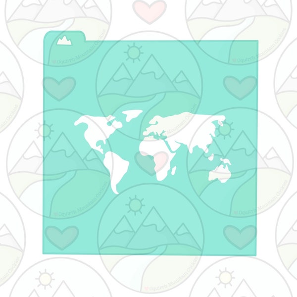 World Map Stencil - Etsy