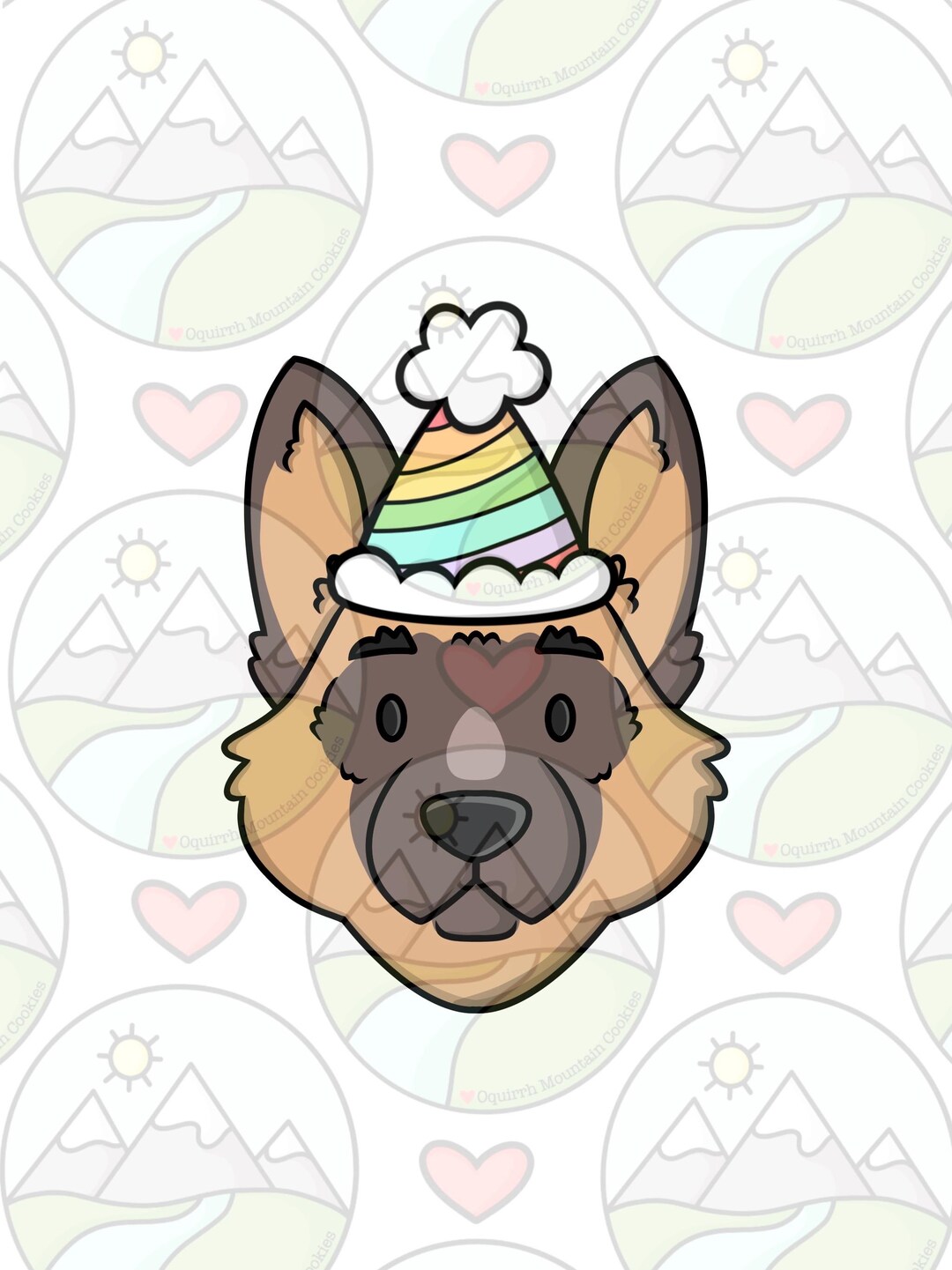 Party Dog German Shepherd Cookie Cutter - Etsy