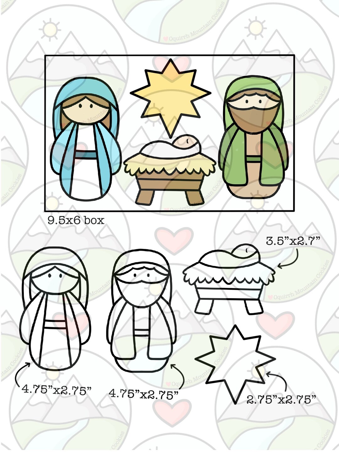 4 Piece Nativity Cookie Cutter Set - Etsy