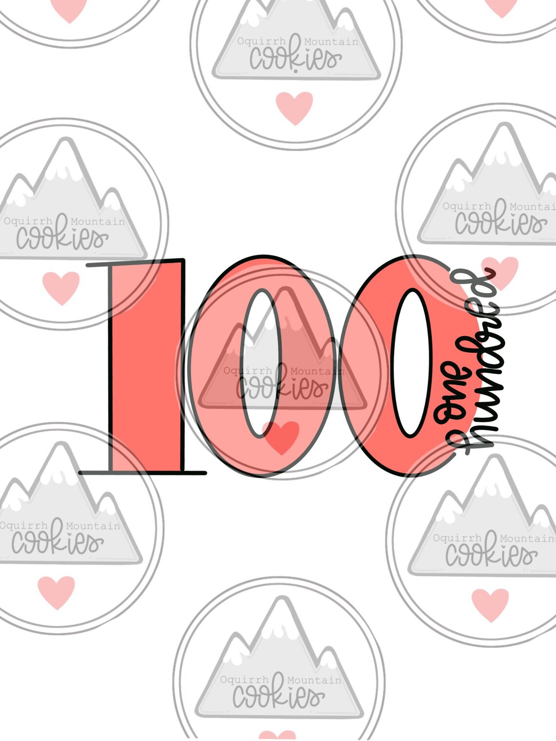 100 With Letters Cookie Cutter 3 Tall - Etsy