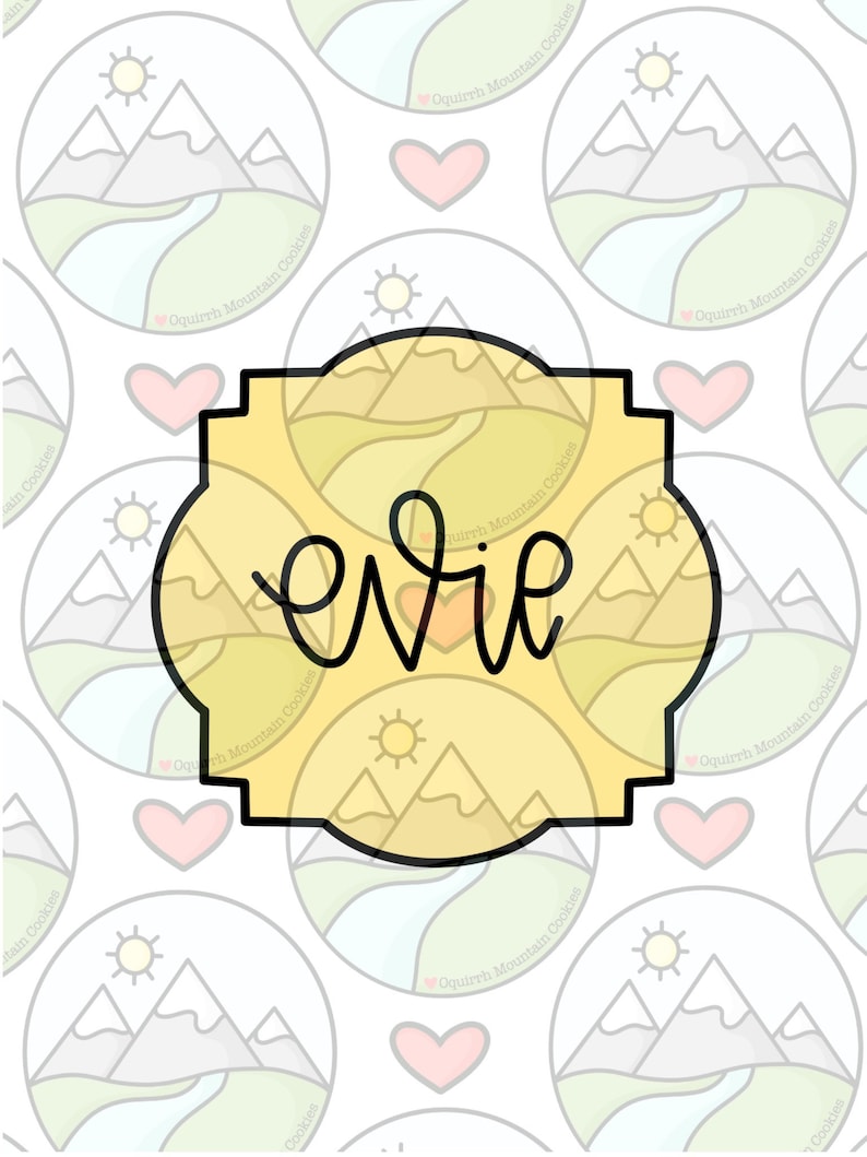 Evie Plaque Cookie Cutter - Etsy