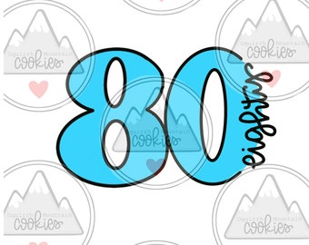 Number 60 With and Without Cutouts Cookie Cutter Cookie - Etsy