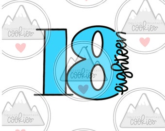 Number 18 Eighteen No Cutouts Cookie Cutter Cookie Cutters - Etsy