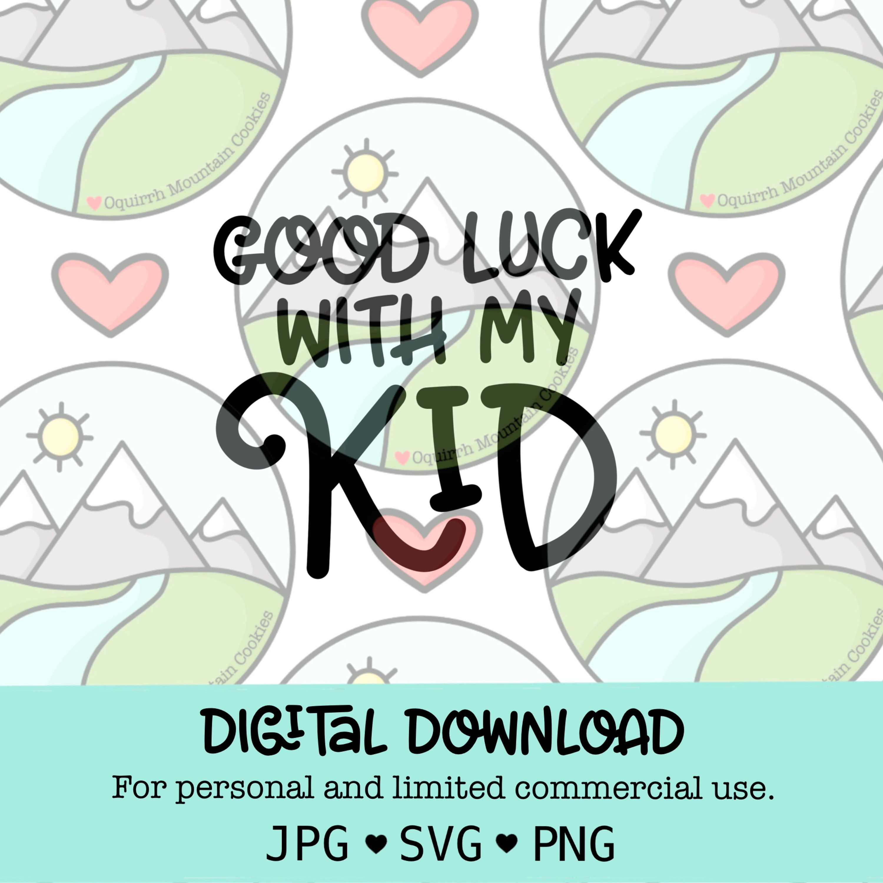 Good Luck With My Kid Lettering and Stencil Digital Download - Etsy