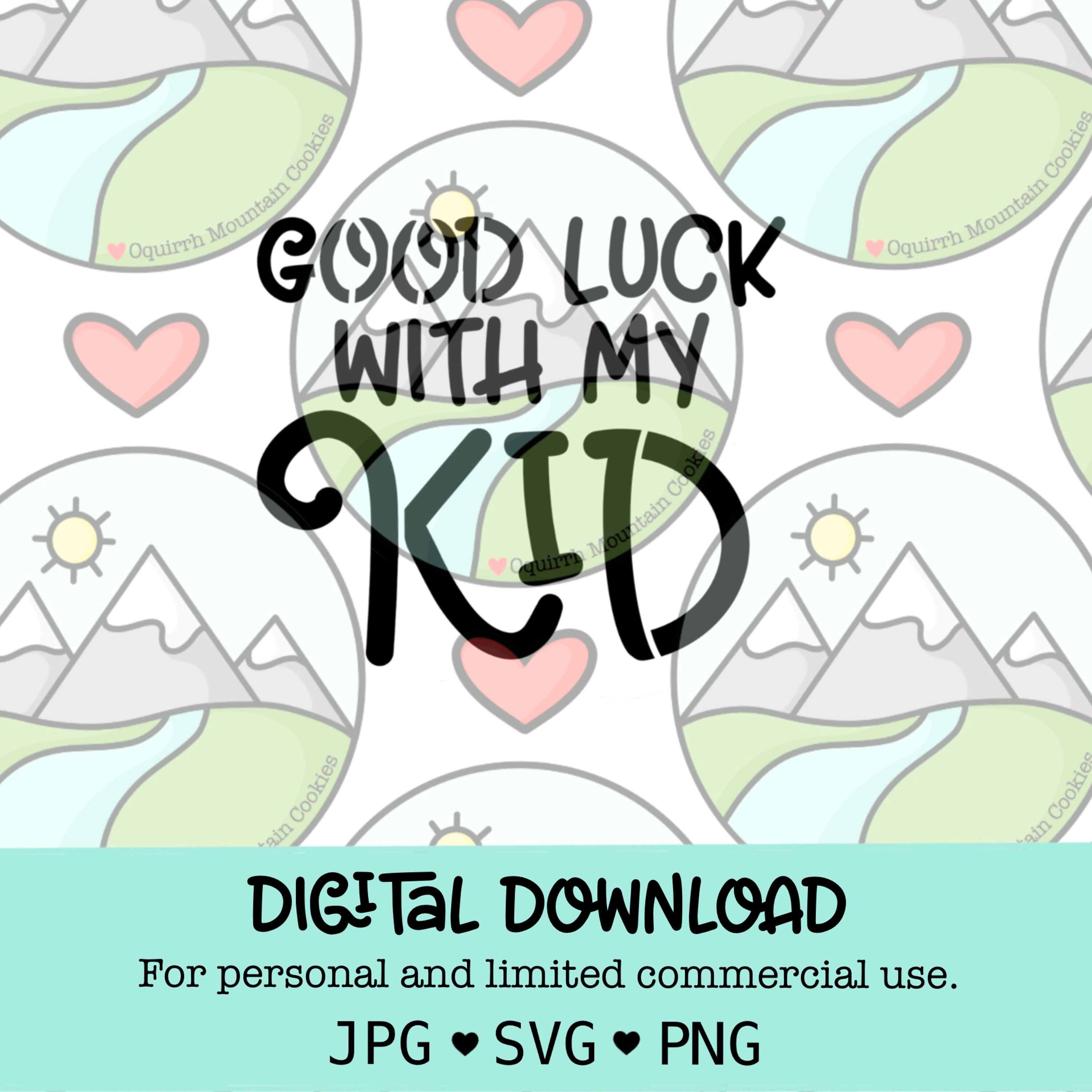 Good Luck With My Kid Lettering and Stencil Digital Download - Etsy