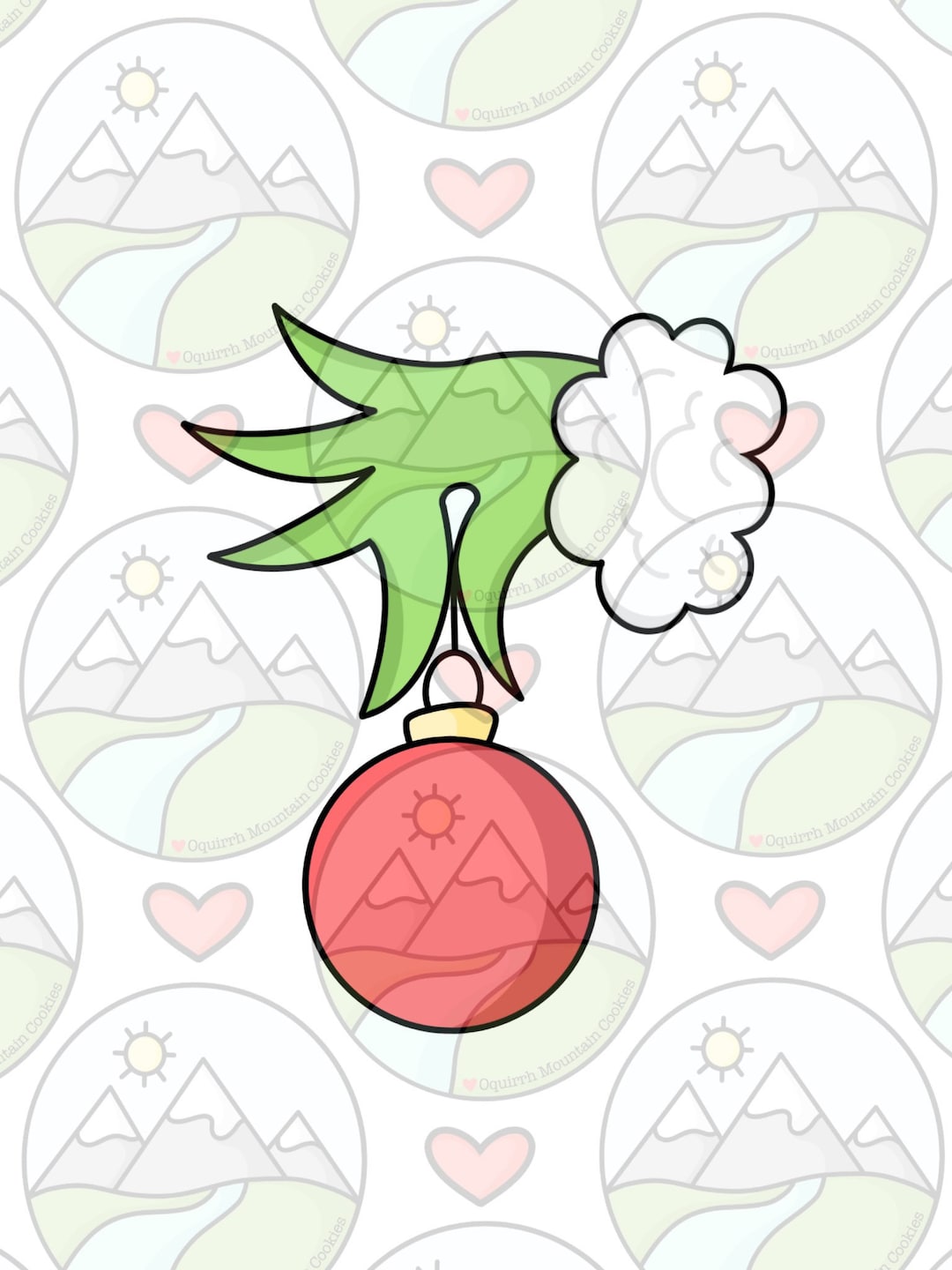 Grinchy Hand With Ornament Cookie Cutter - Etsy