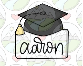 Graduation Cap With Name Plaque Cookie Cutter. - Etsy
