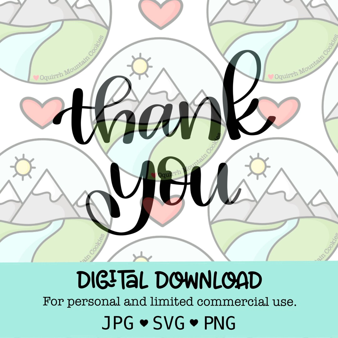 Thank You Lettering Digital Download - Etsy
