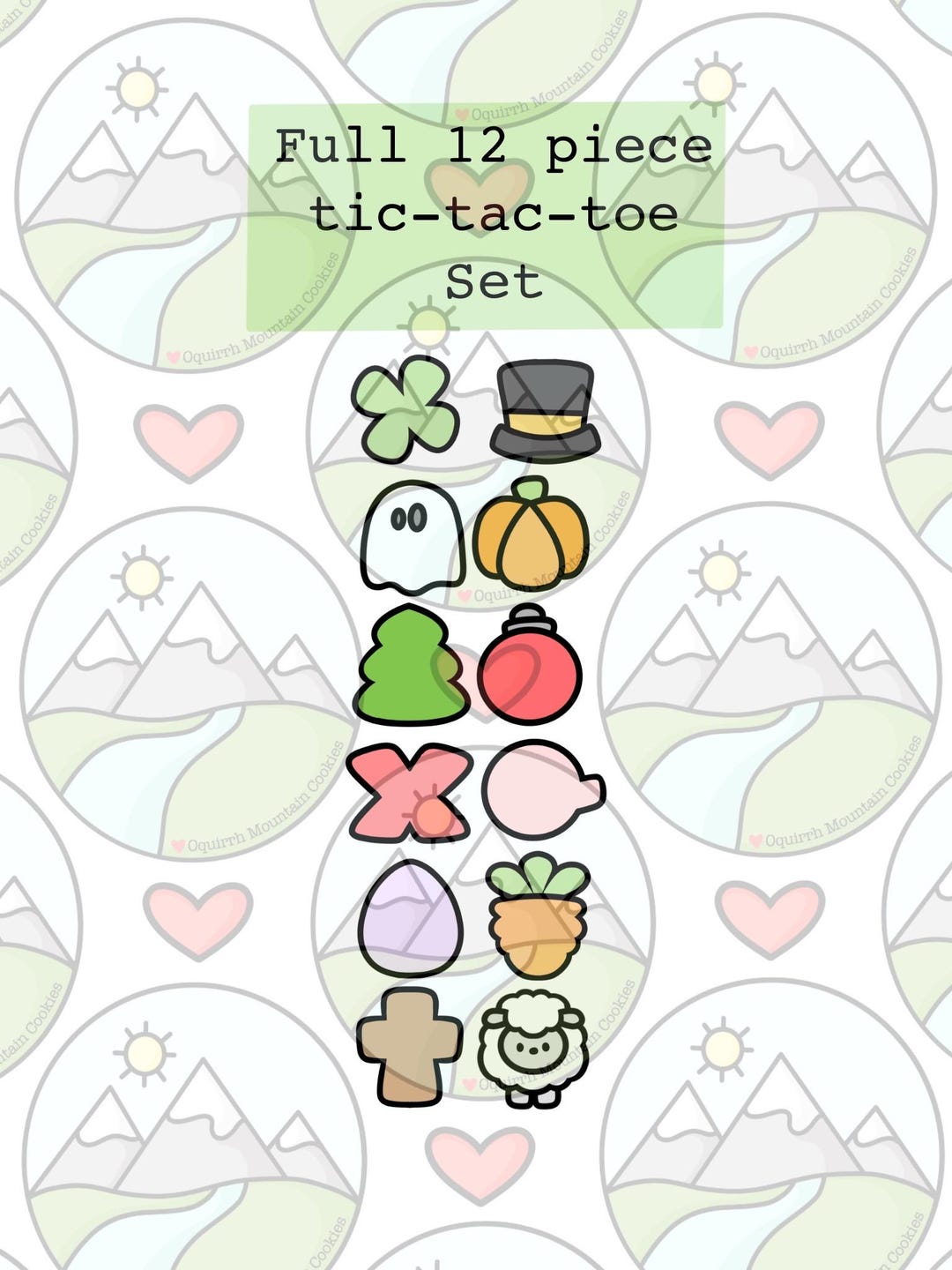 12 Piece 1 Inch Tic-tac-toe Set Cookie Cutter Set - Etsy