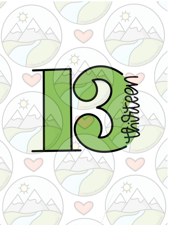 13 With Letters 3 Tall Cookie Cutter - Etsy