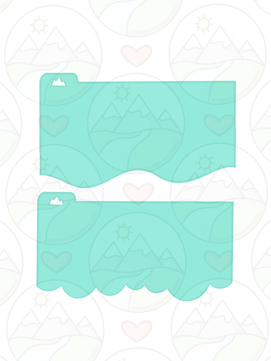 2 Piece Wave and Cloud Edge Stencil - Etsy