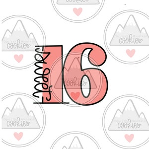 Sweet 16 Cookie Cutter 3” Tall - Etsy
