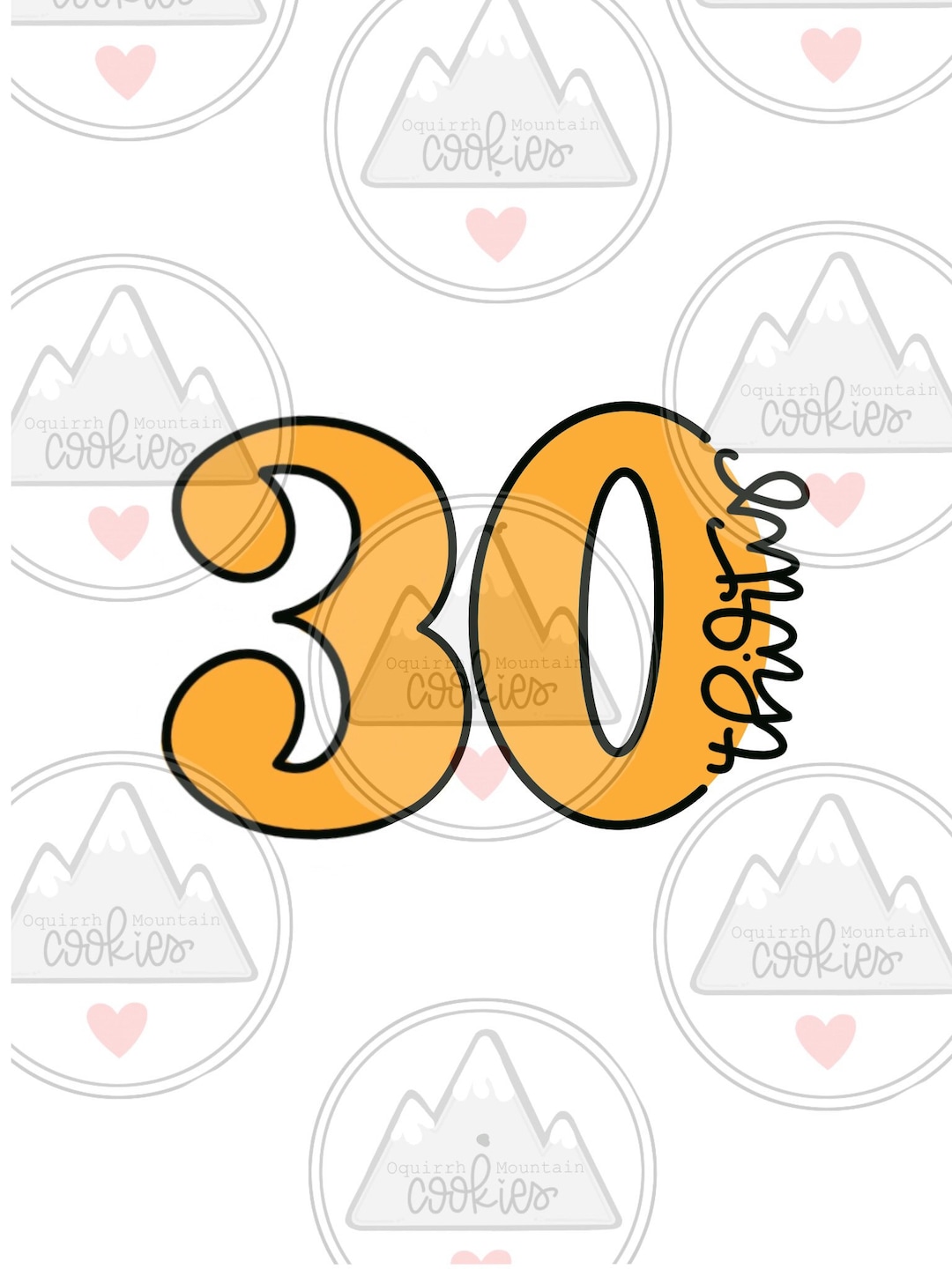 30 With Letters Cookie Cutter 3” Tall - Etsy
