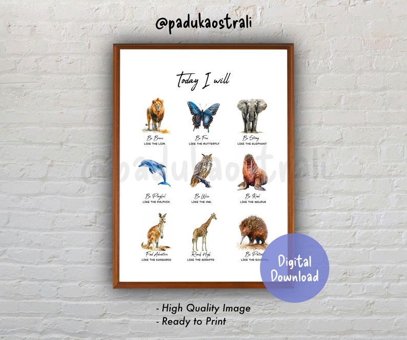 Positive Affirmations for Kids, Animals Affirmations Printable, Kids ...