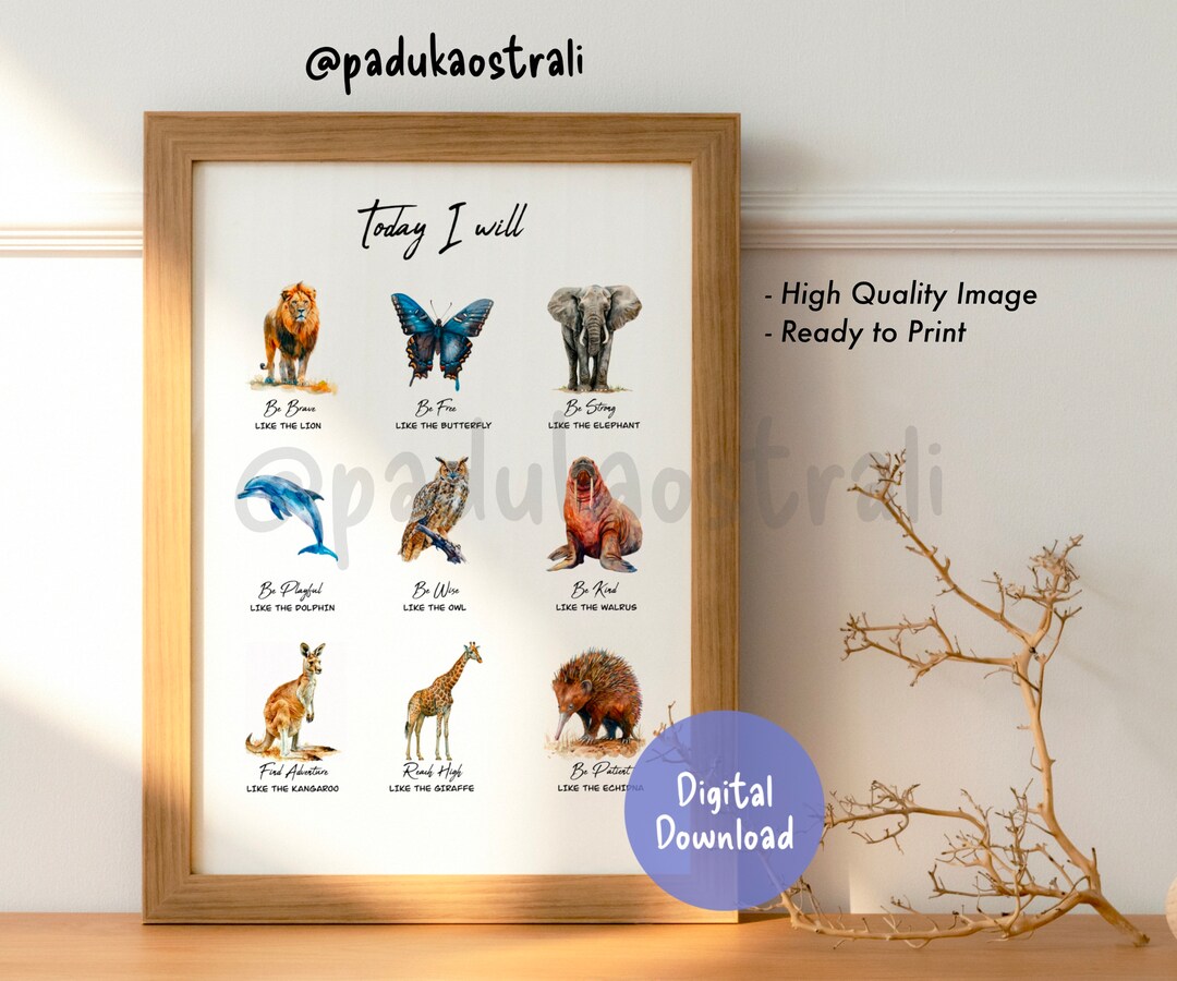 Positive Affirmations for Kids, Animals Affirmations Printable, Kids ...