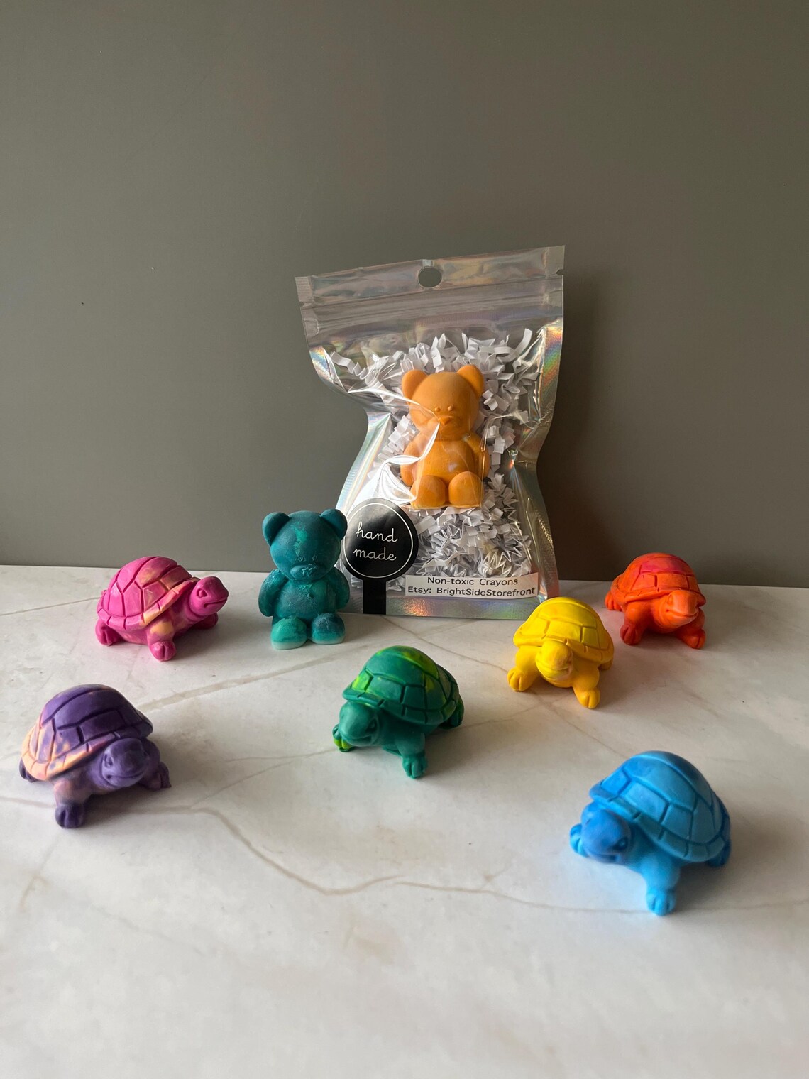 Individually Packaged Non-toxic 3D Handmade Crayons: Bears or Turtles ...