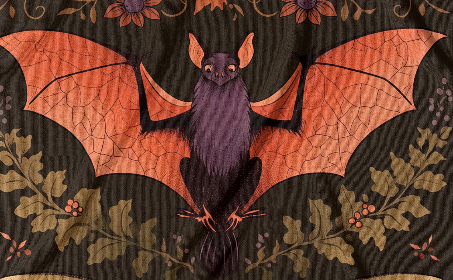 Medieval Bat Tapestry Inspired Woven Throw Blanket Dark Academia Decor ...