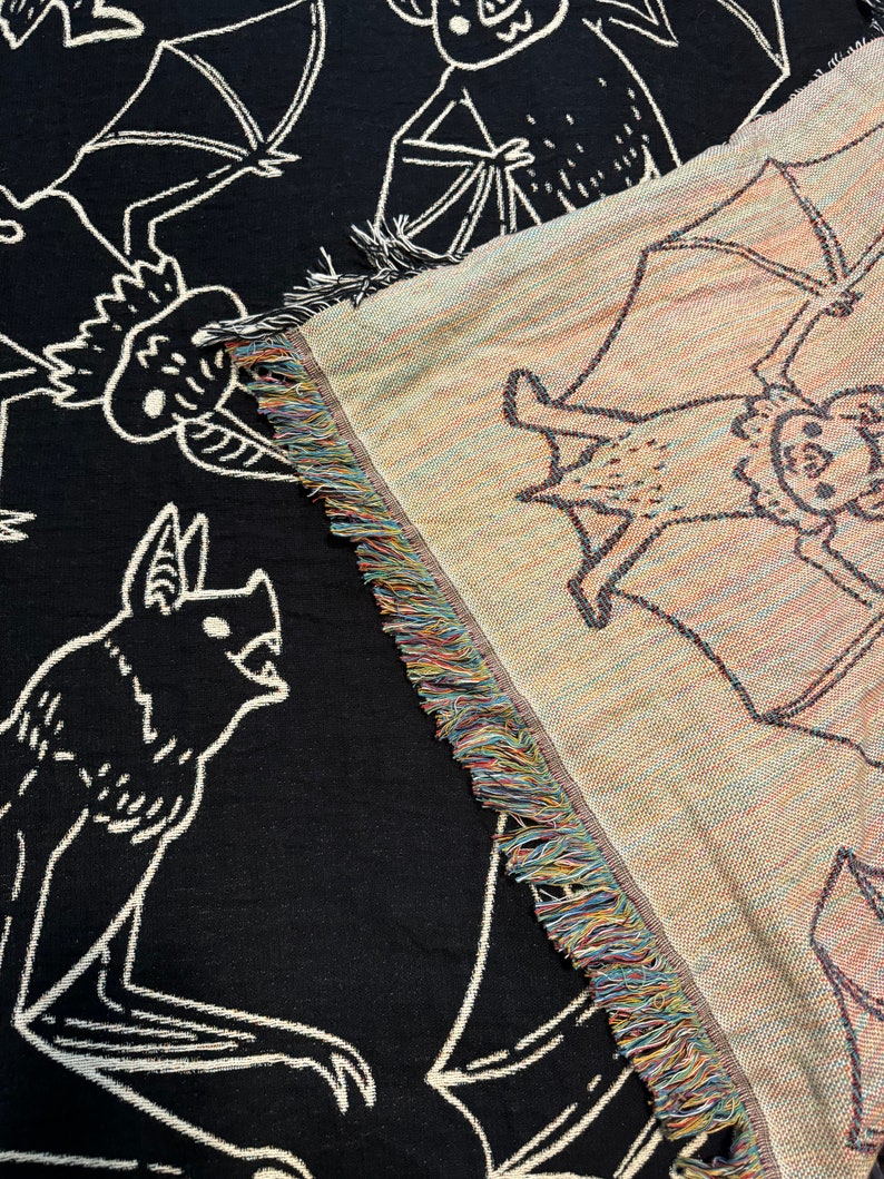 Bat Woven Blanket Dark Academia Decor Bats Woven Tapestry Blanket ...