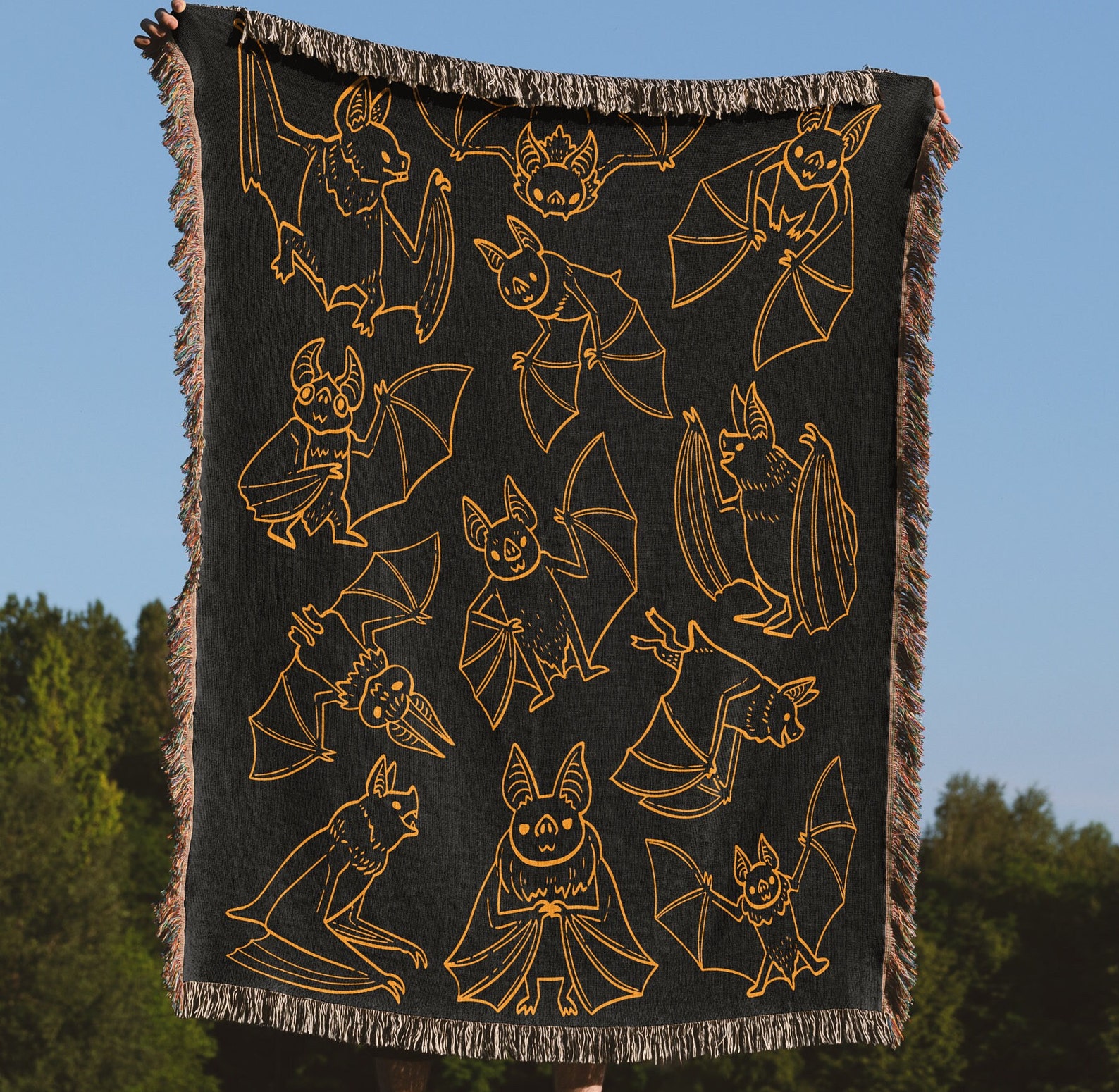 Bat Woven Blanket Dark Academia Decor Bats Woven Tapestry Blanket ...