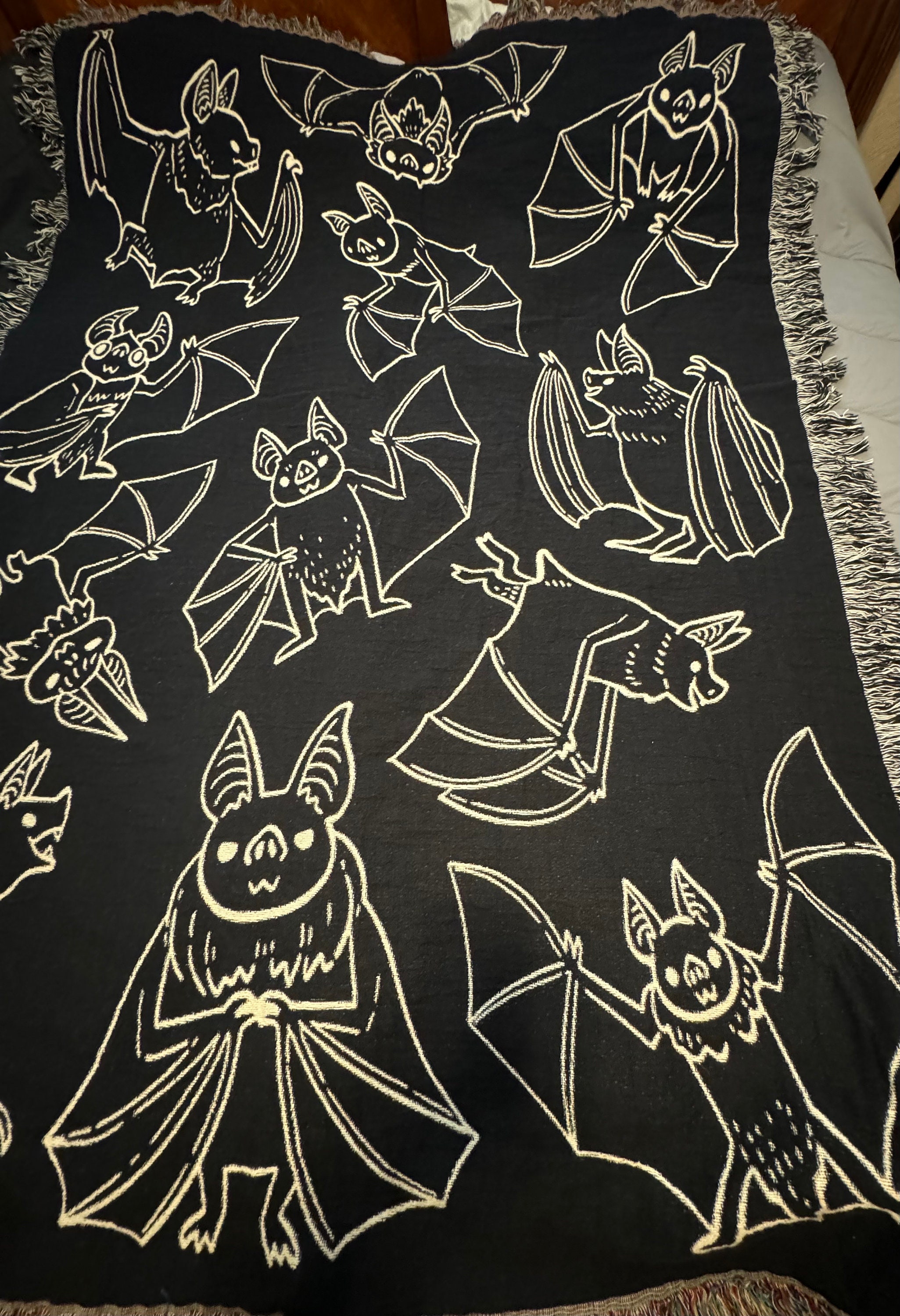 Bat Woven Blanket Dark Academia Decor Bats Woven Tapestry Blanket ...