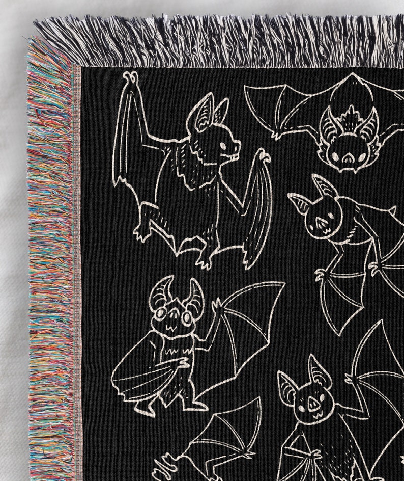 Bat Woven Blanket Dark Academia Decor Bats Woven Tapestry Blanket ...