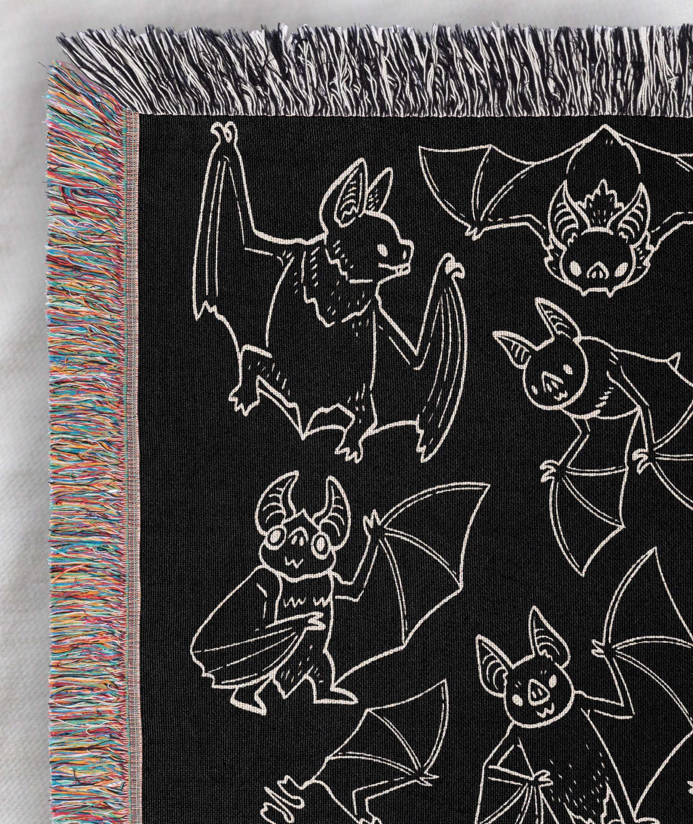 Bat Woven Blanket Dark Academia Decor Bats Woven Tapestry Blanket ...