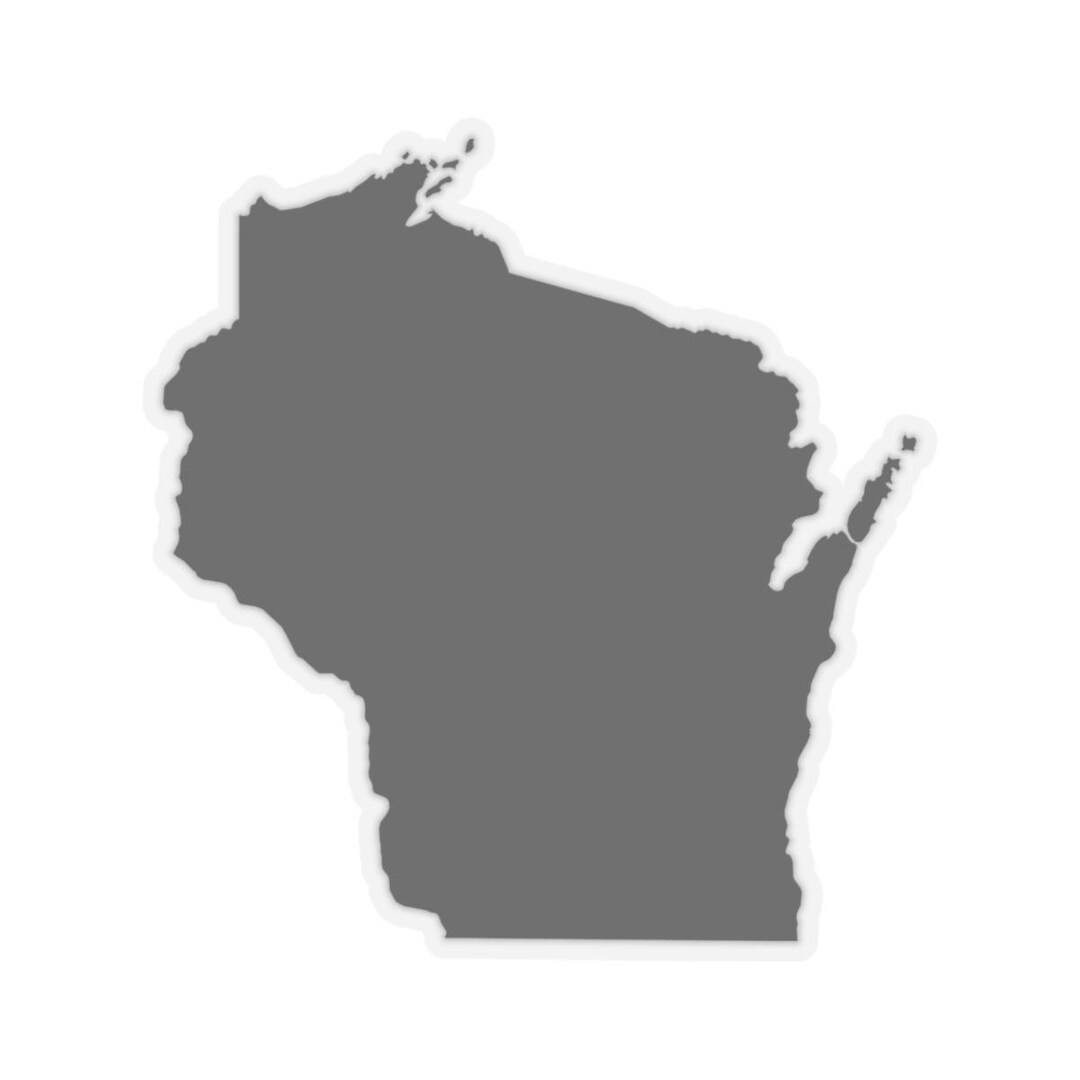 Wisconsin Outline Sticker Black Border or Transparent Several Sizes - Etsy